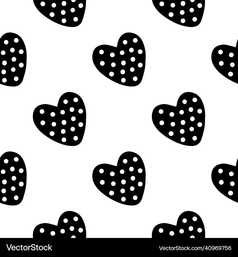 Seamless pattern of black hearts Royalty Free Vector Image