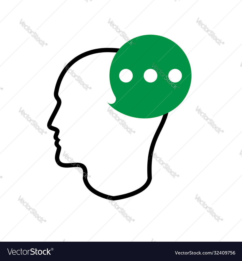 Thinking head Royalty Free Vector Image - VectorStock