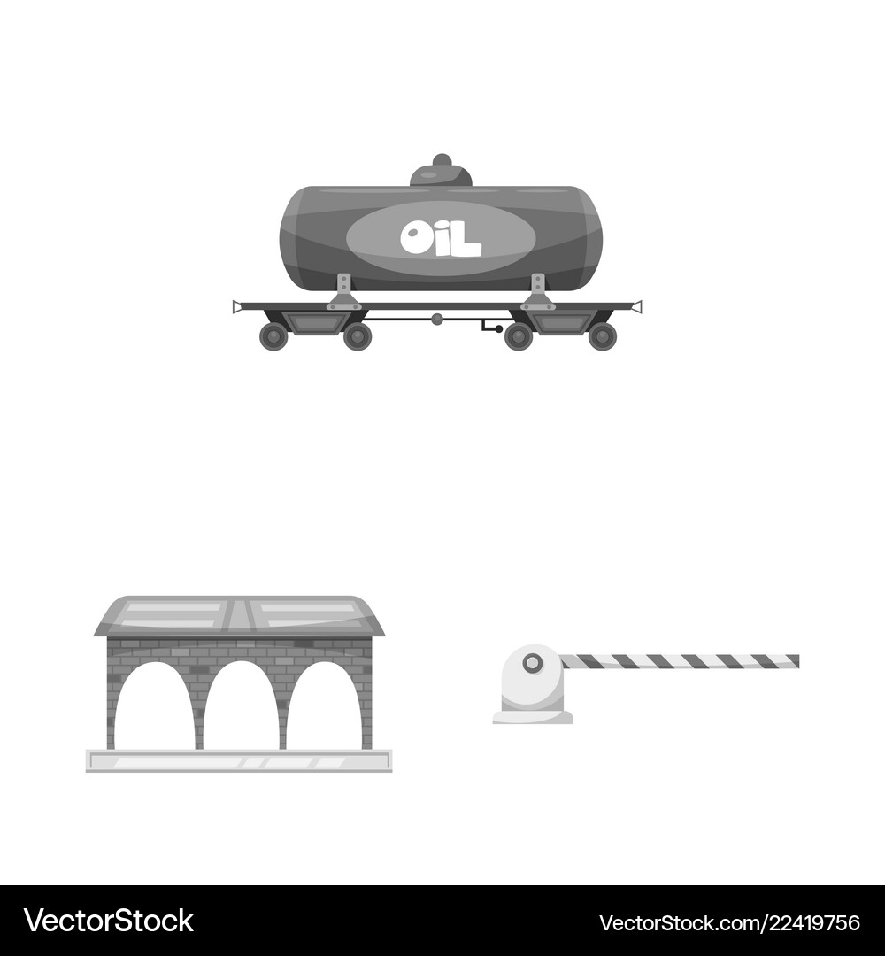 Train and station sign set Royalty Free Vector Image