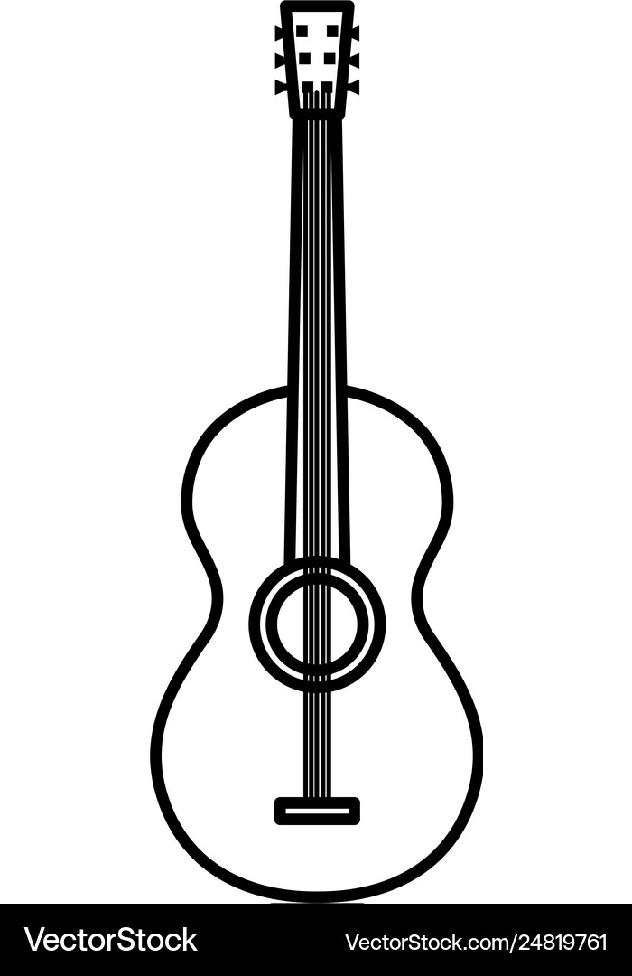 Acoustic guitar instrument icon Royalty Free Vector Image