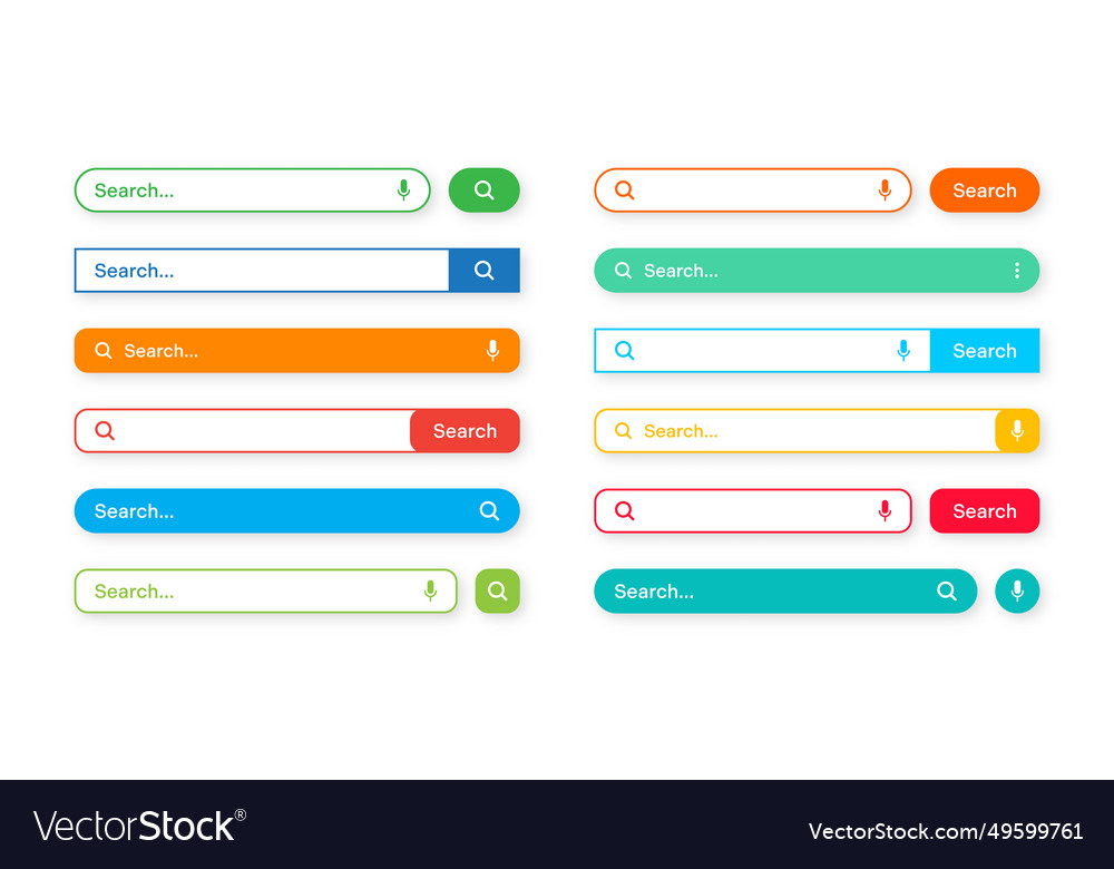 Colorful search bar templates internet browser Vector Image Colorful search bar templates internet browser Vector Image
