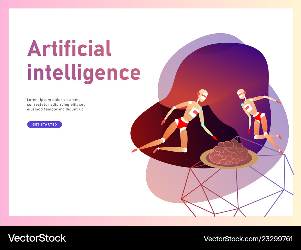 Concept of artificial intelligence and cyber Vector Image