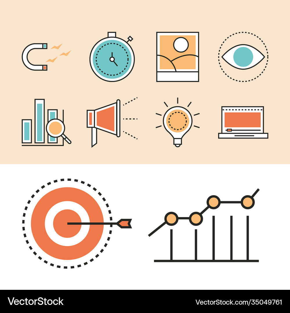 Digital marketing target strategy promotion Vector Image