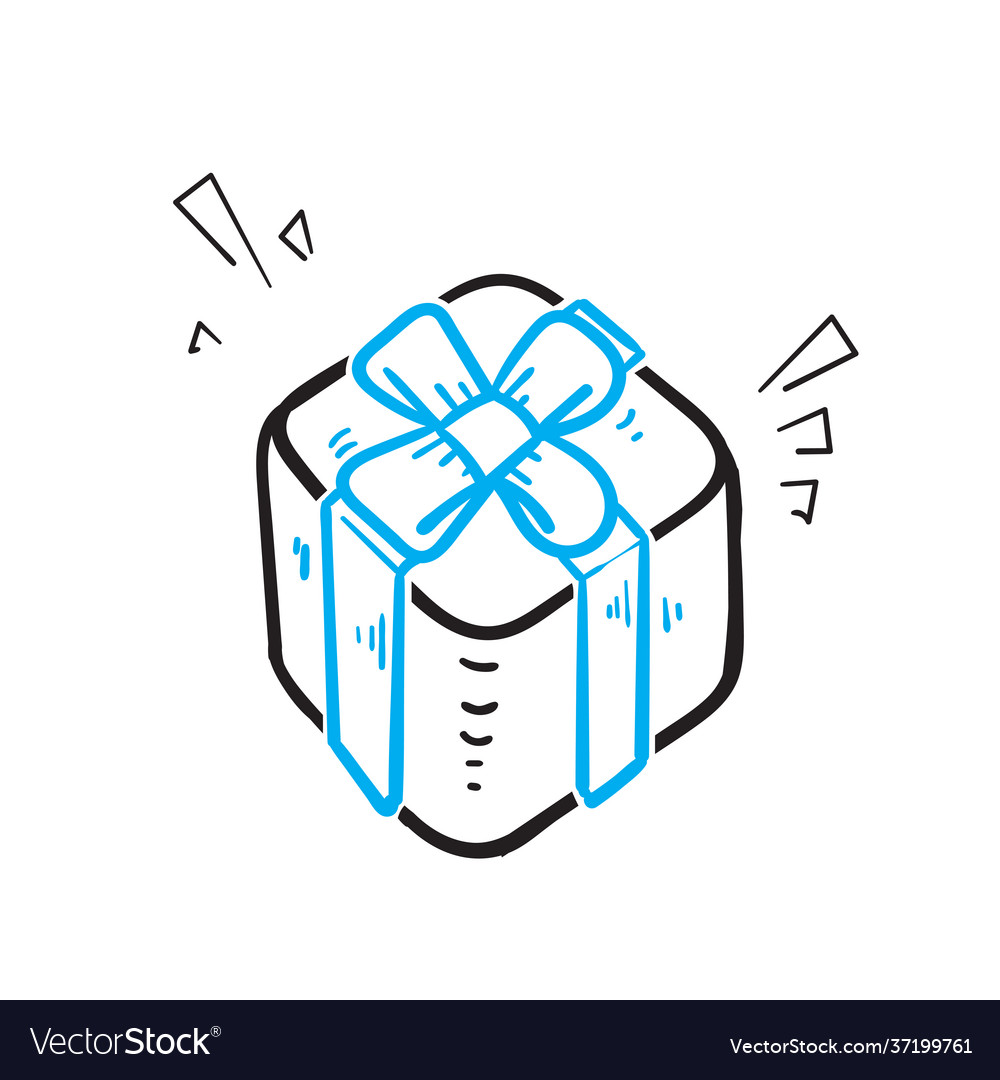Hand drawn doodle gifts box icon holiday Vector Image