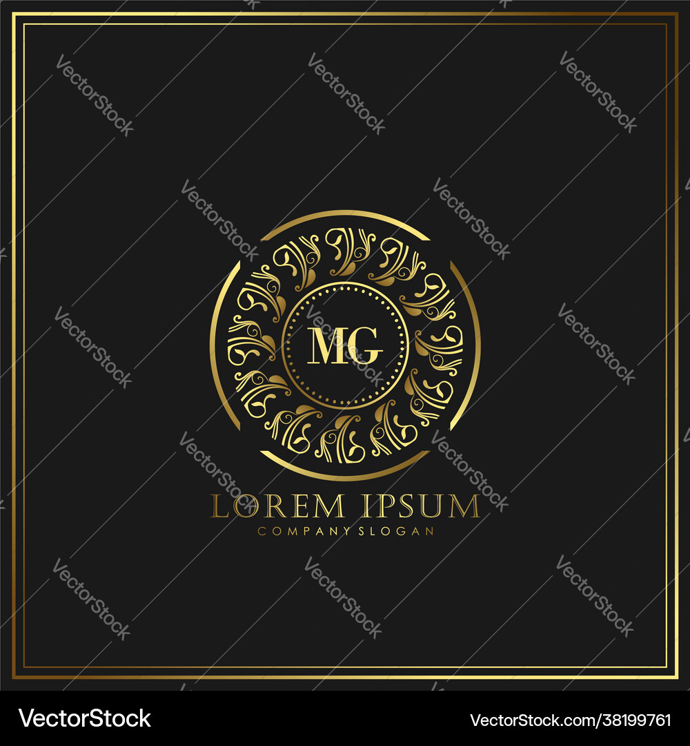Mg initial letter luxury logo template in art Vector Image