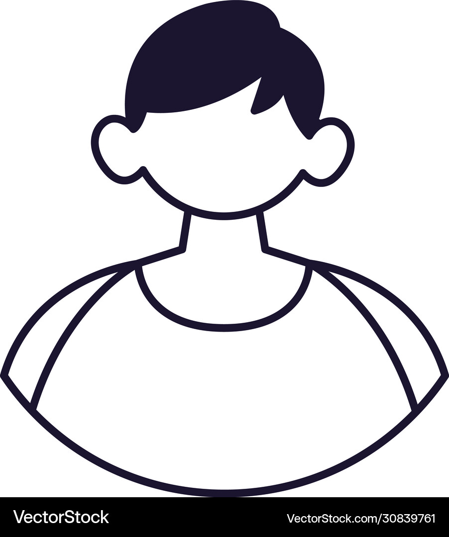 Portrait young man line style icon Royalty Free Vector Image