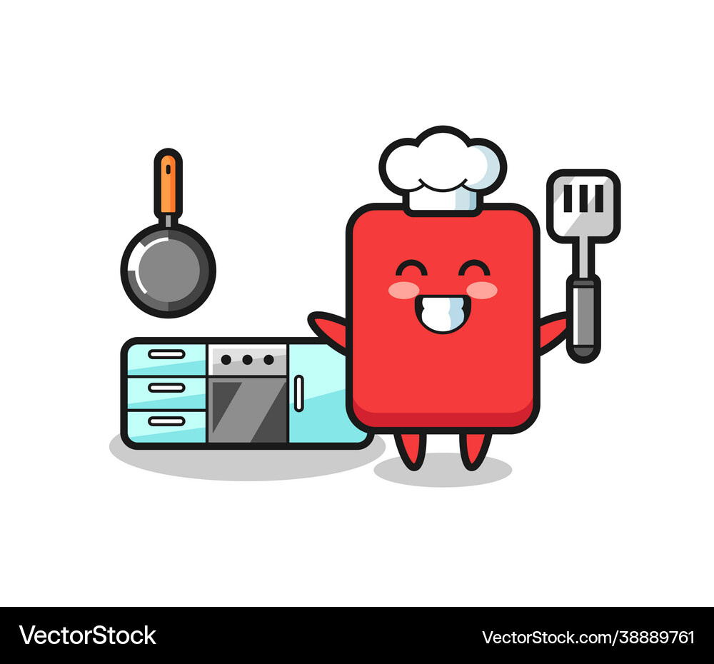 Red card character as a chef is cooking Royalty Free Vector