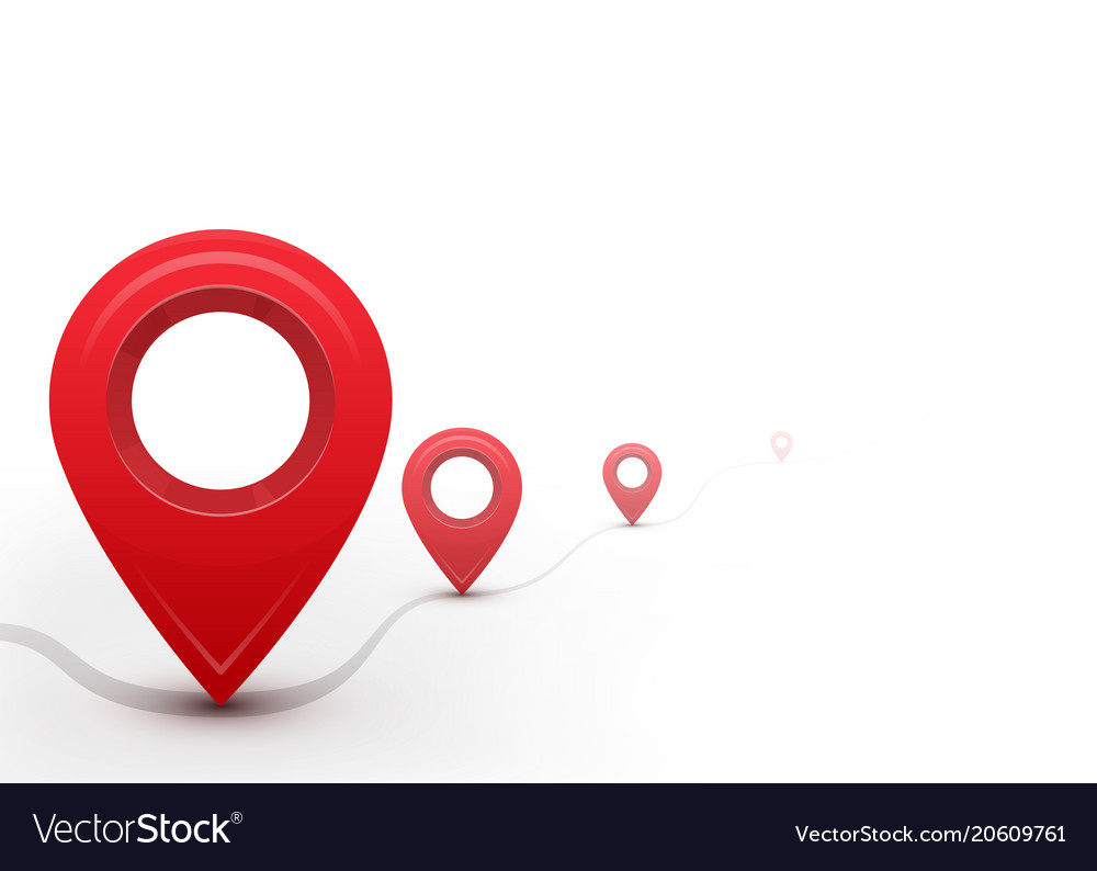 Road with map pointers way path direction line Vector Image