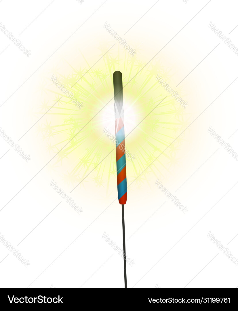 Sparkler fireworks icon cartoon style Royalty Free Vector