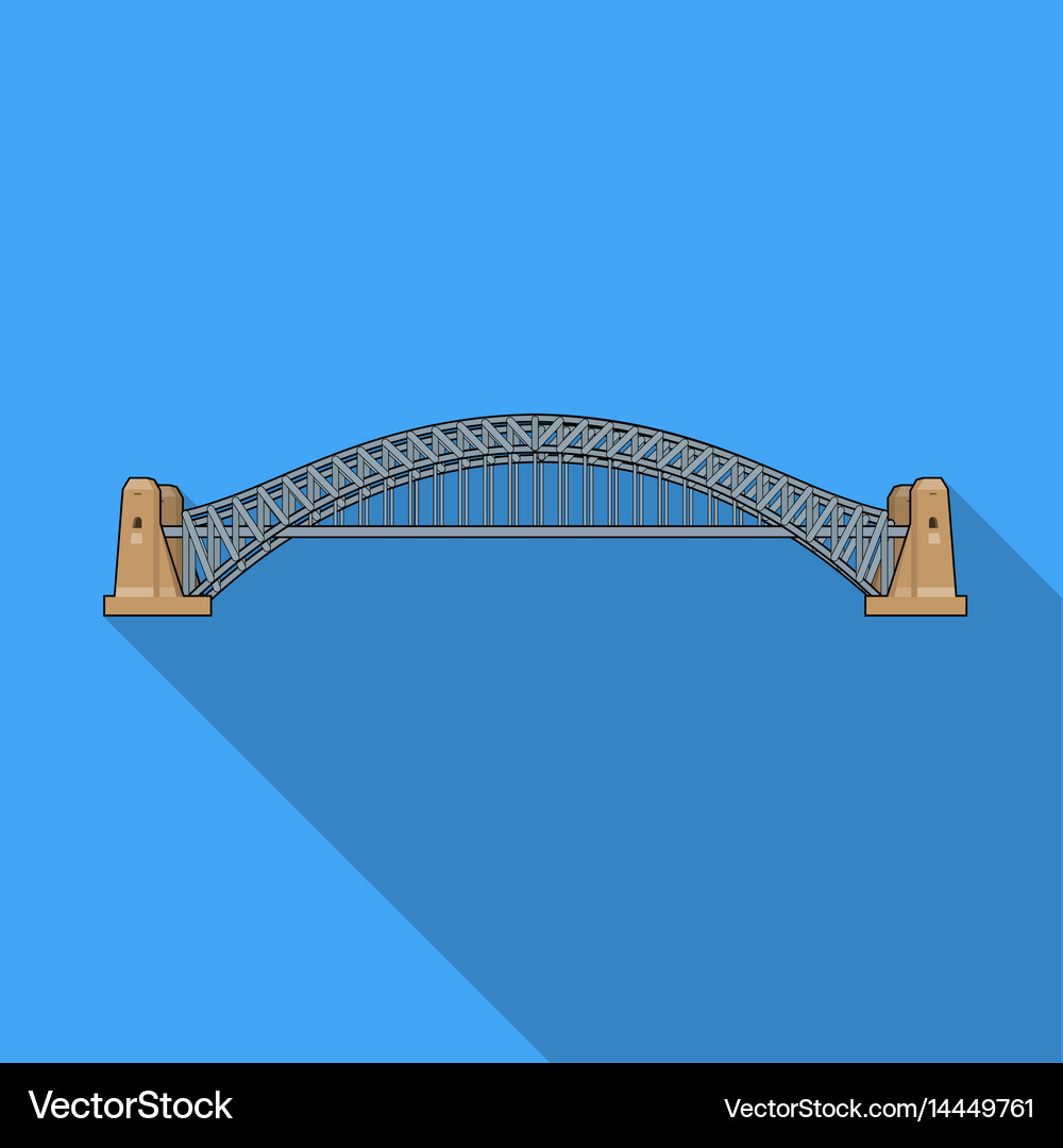 Sydney harbour bridge icon in flat style isolated Vector Image