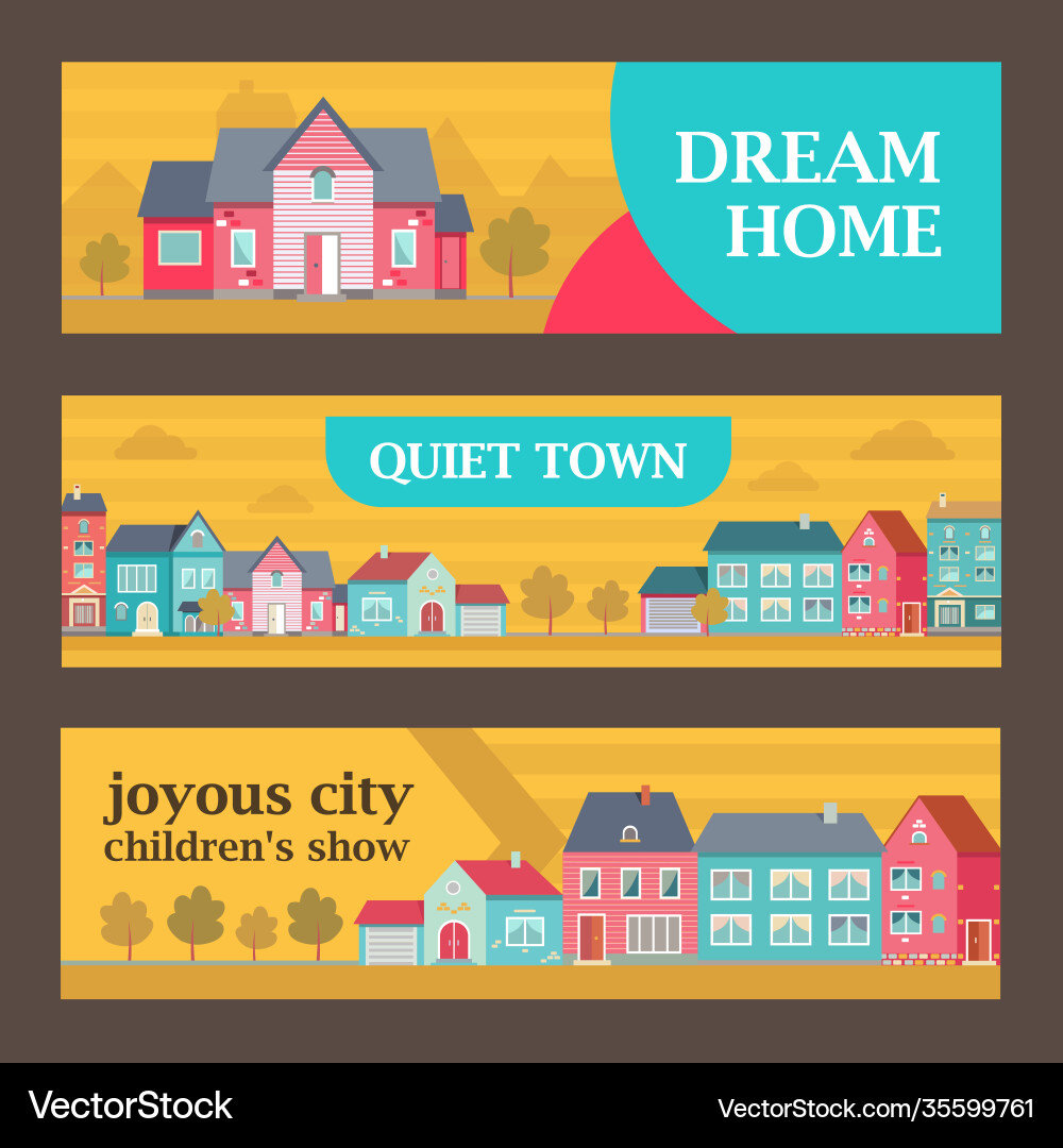 Trendy banners for dream home advertisement Vector Image