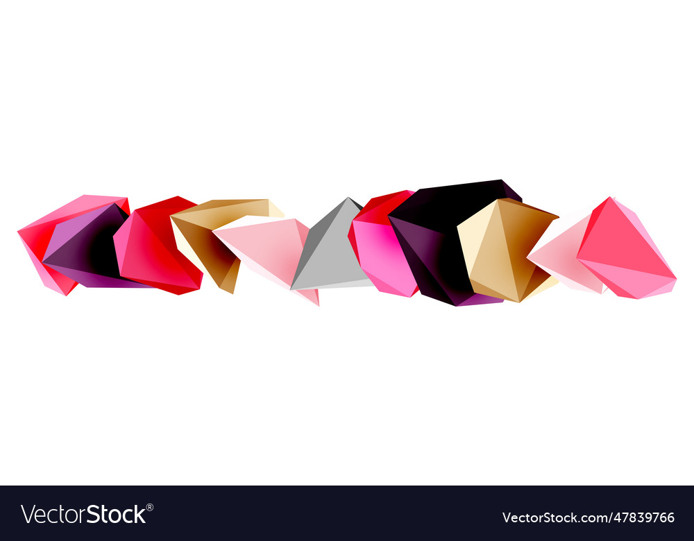 3d low poly triangle design elements Royalty Free Vector