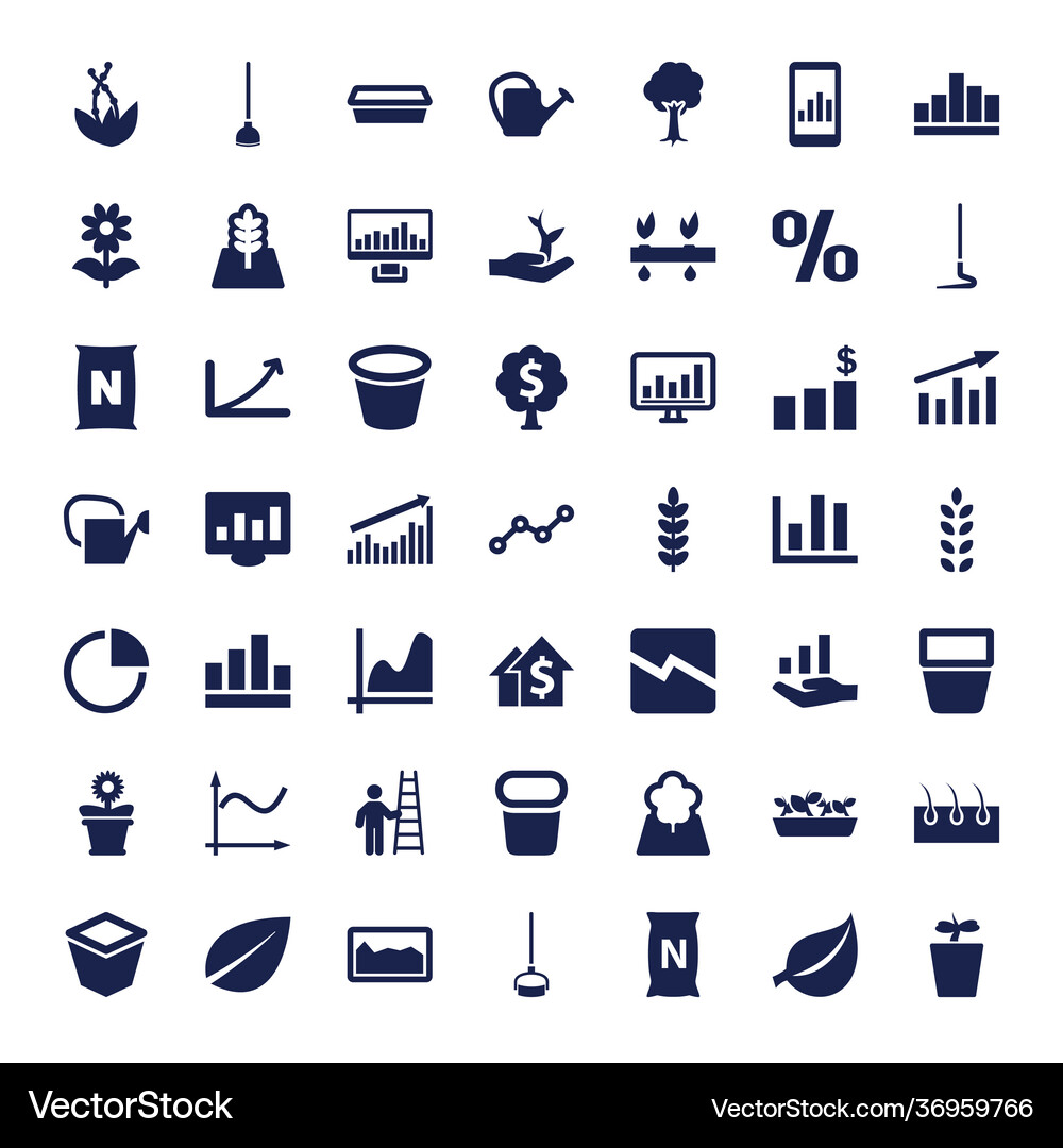 49 growth icons Royalty Free Vector Image - VectorStock