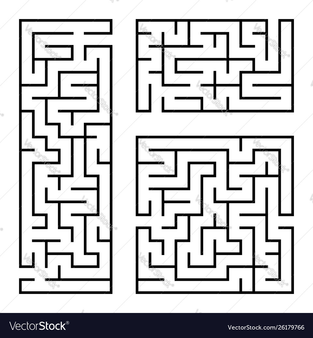 A set square and rectangular labyrinths Royalty Free Vector