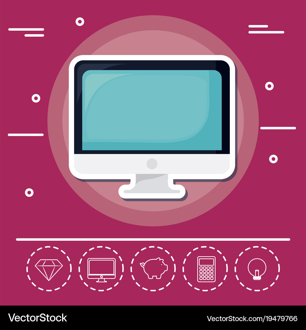 Computer fintech investment financial internet Vector Image
