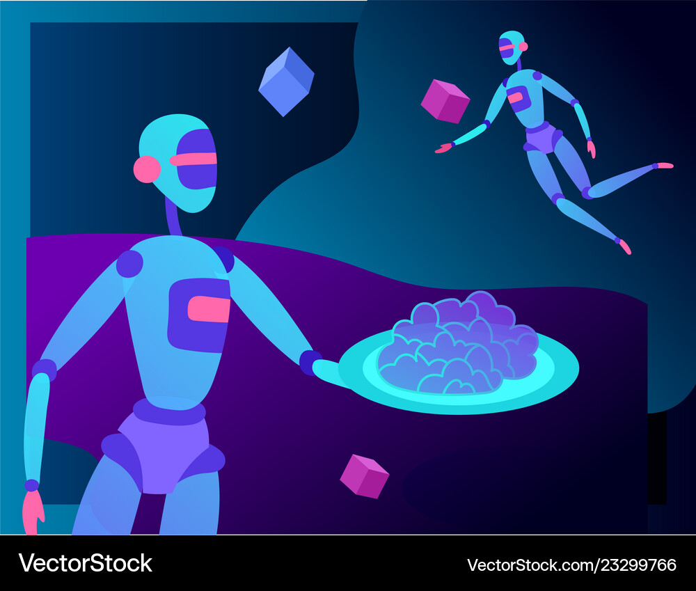 Concept of artificial intelligence and cyber Vector Image