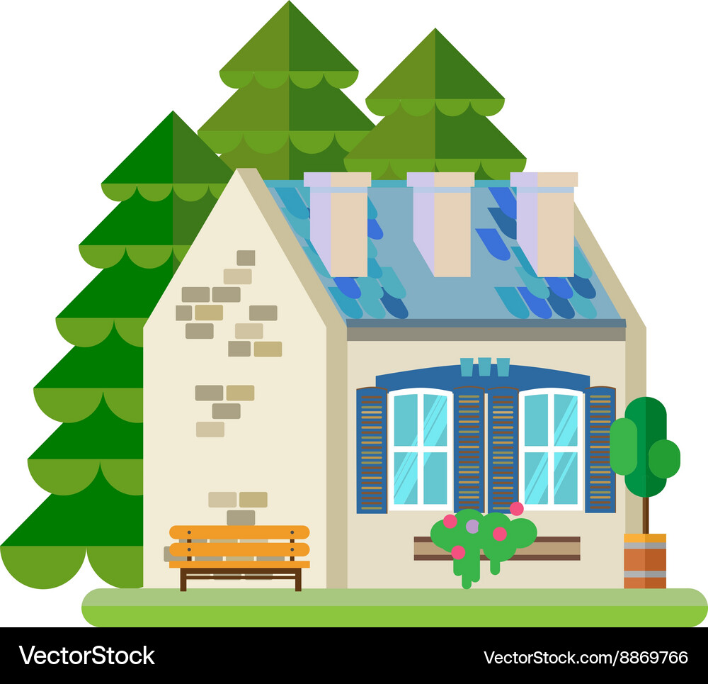 Cute colorful house Royalty Free Vector Image - VectorStock