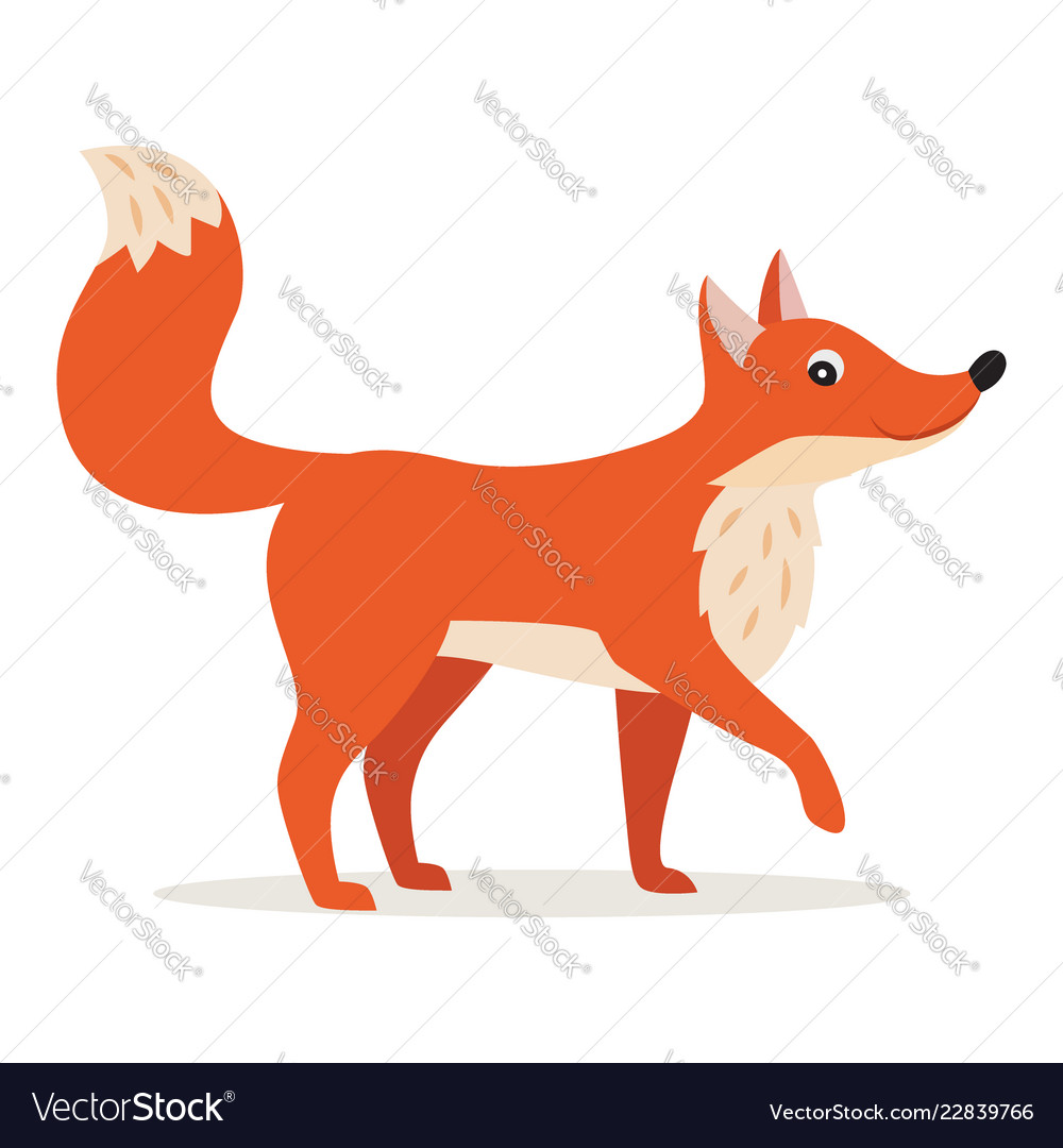 Icon of red fox isolated forest woodland animal Vector Image