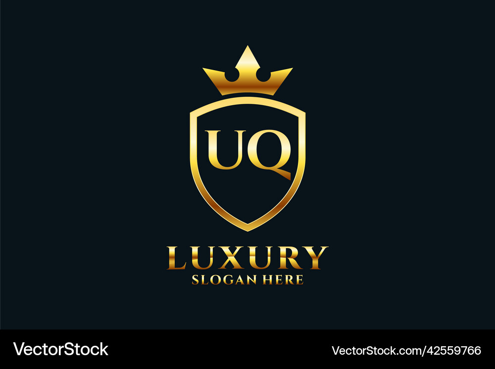 Initial uq elegant luxury monogram logo or badge Vector Image
