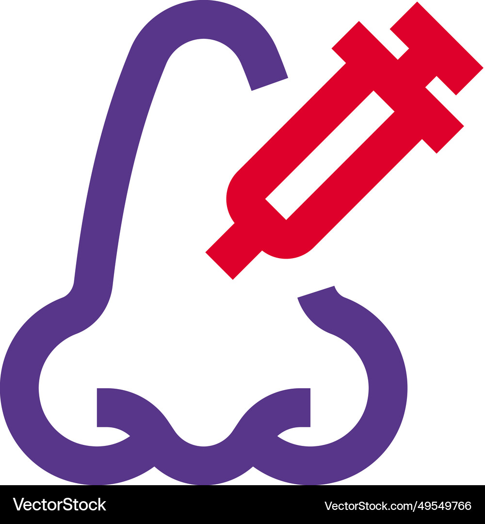 Local anesthesia injection short applied for nose Vector Image