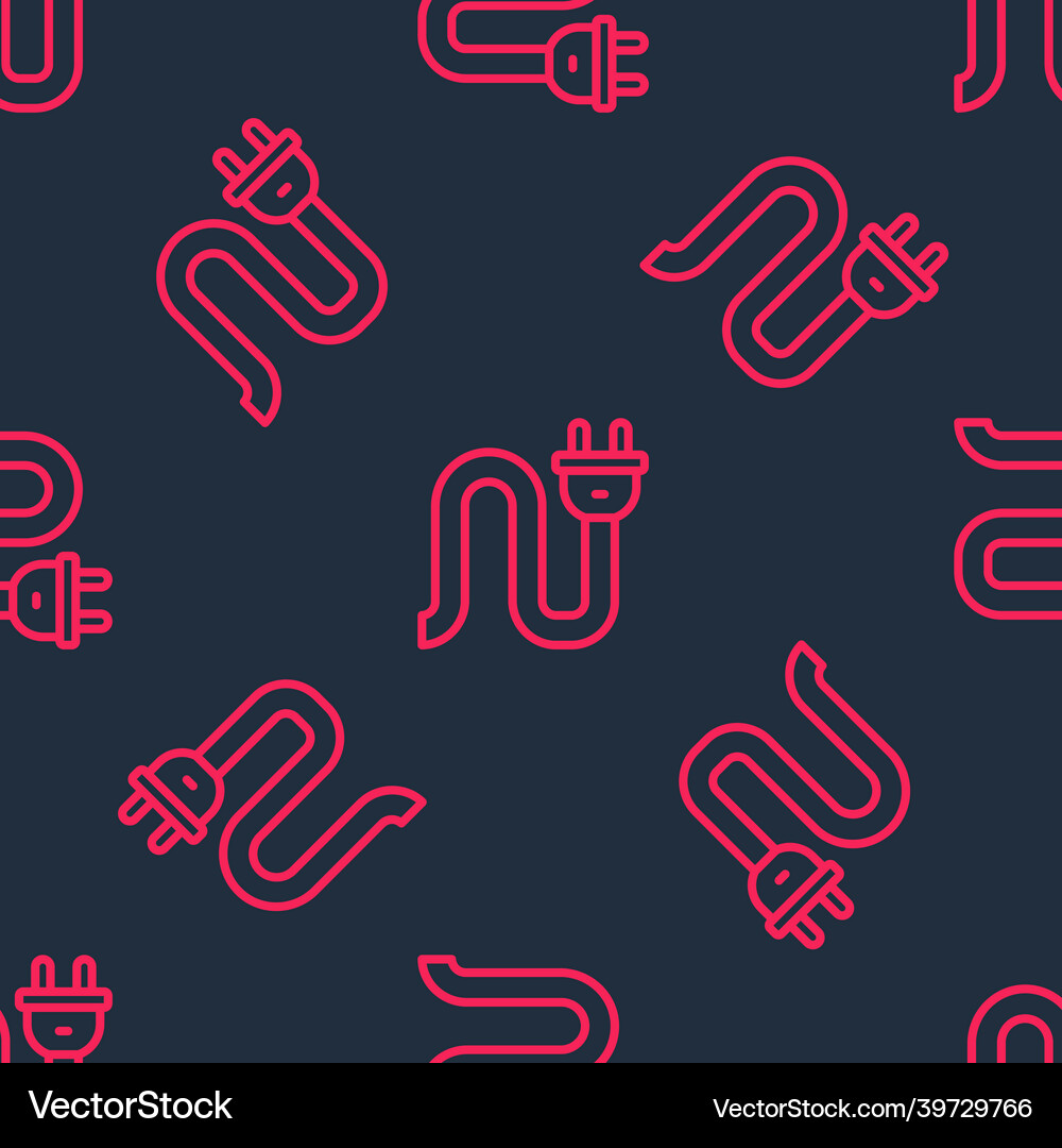 Red line electric plug icon isolated seamless Vector Image