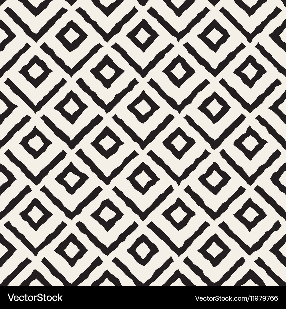 Seamless Hand Painted Line Corner Rhombus Vector Image