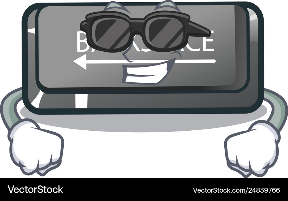 Super cool button backspace in shape cartoon Vector Image