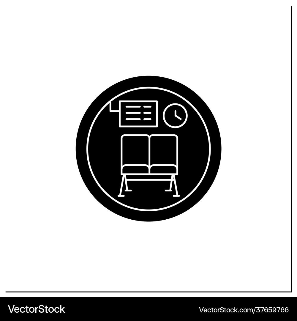 Waiting room symbol glyph icon Royalty Free Vector Image