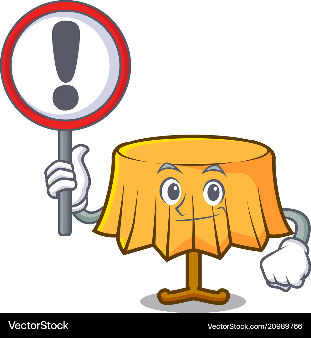 With sign table cloth character cartoon Royalty Free Vector