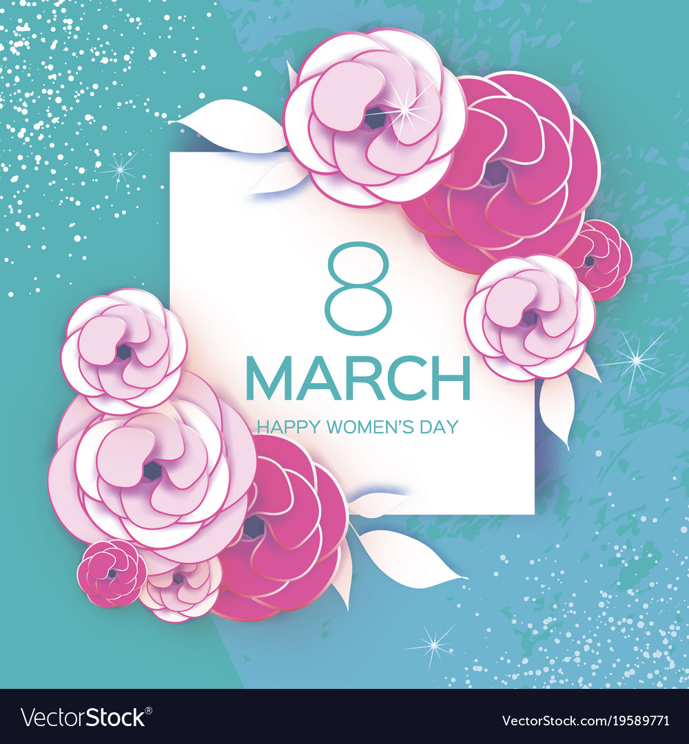 8 march happy women s mother day floral Royalty Free Vector