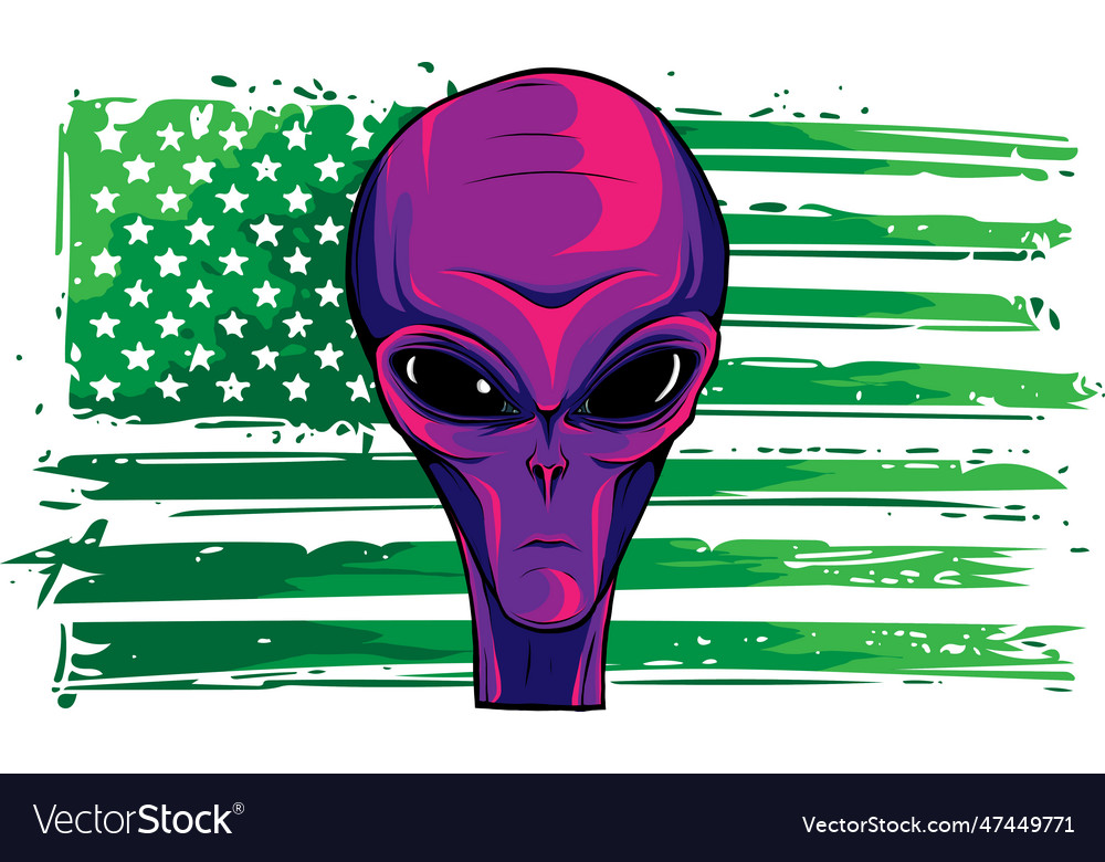 Alien head face Royalty Free Vector Image - VectorStock