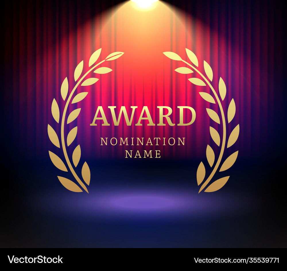 Award laurel logo poster gold win Royalty Free Vector Image
