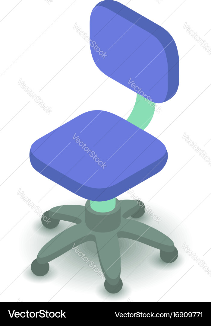 Blue chair icon isometric 3d style Royalty Free Vector Image