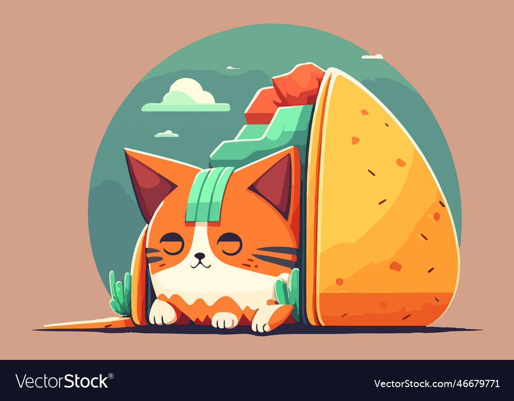 Cat taco Royalty Free Vector Image - VectorStock
