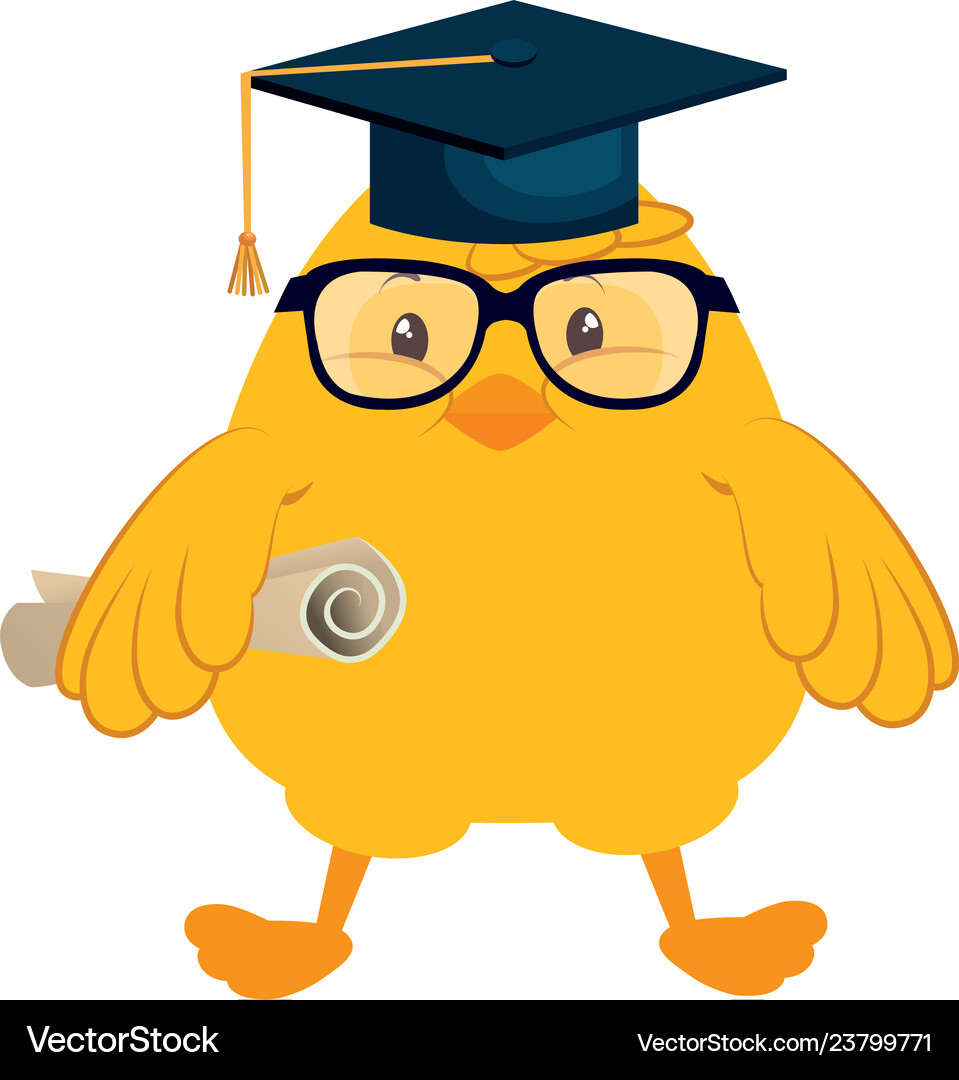 Cute little chicken character Royalty Free Vector Image