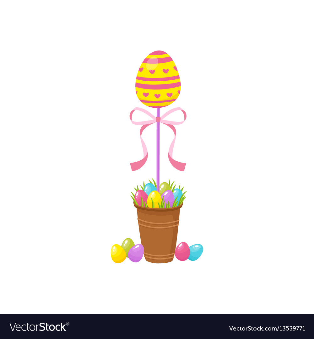 Eggs tree easter traditional element religious Vector Image