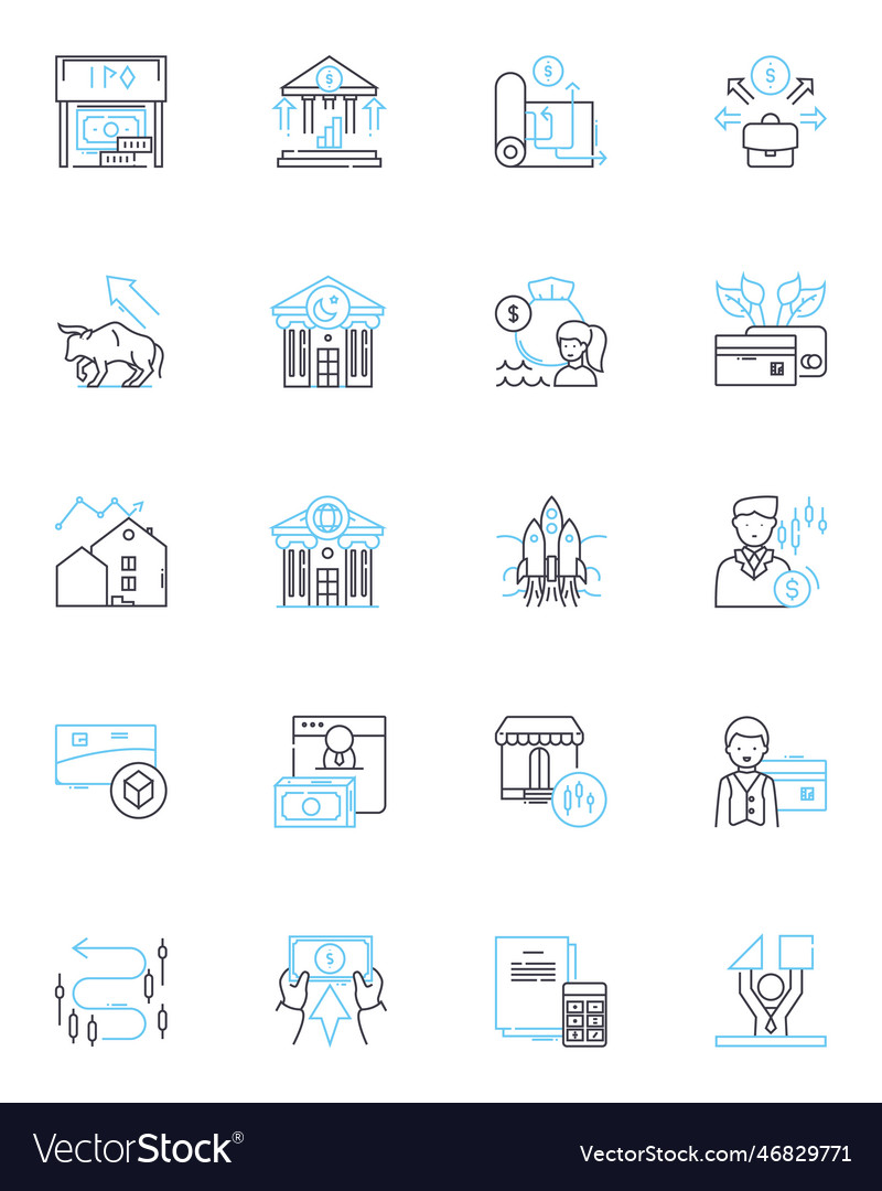 Exchange linear icons set swap barter trade Vector Image Exchange linear icons set swap barter trade Vector Image