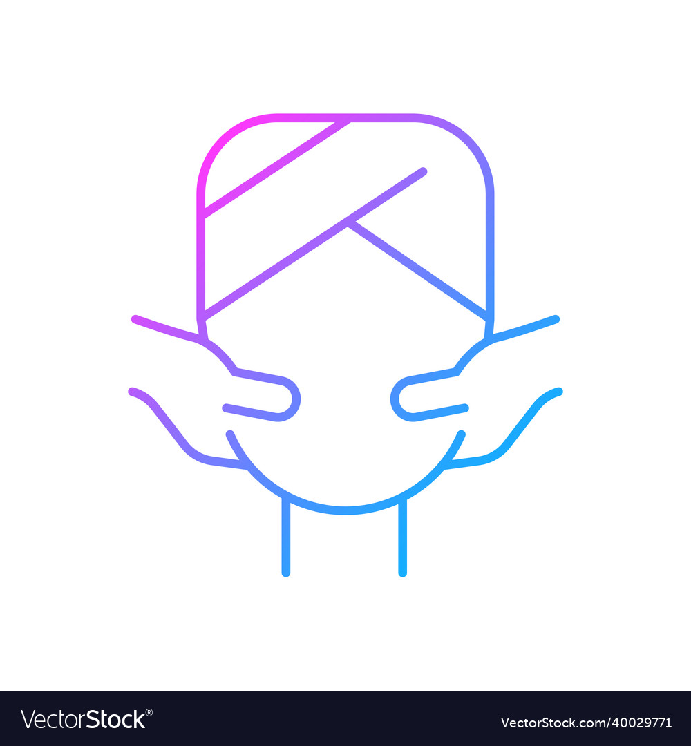Face Massage Gradient Linear Icon Royalty Free Vector Image