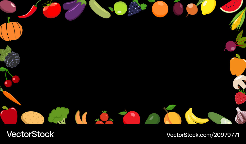 Frame organic food fresh vegetables Royalty Free Vector