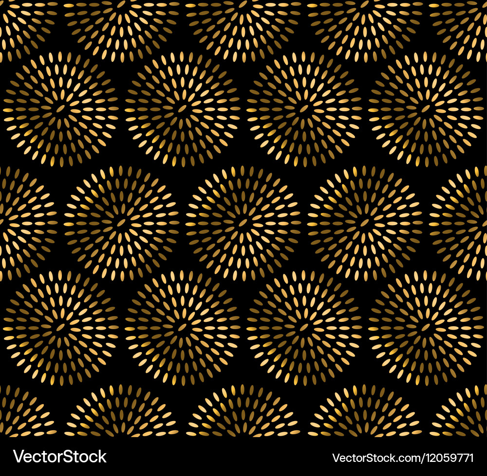 Gold rice seamless pattern festive metal textured Vector Image