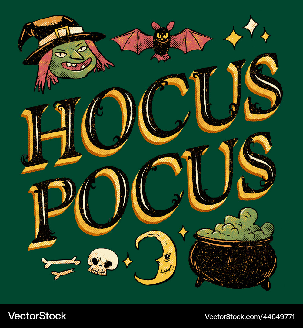 Halloween celebration hocus pocus lettering design