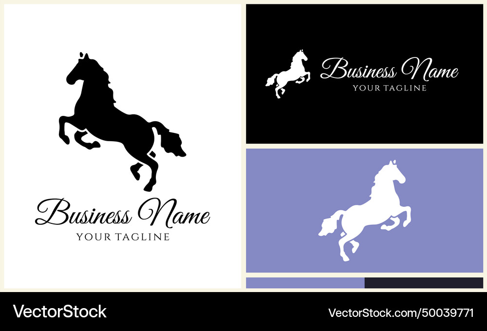 Horse line logo template Royalty Free Vector Image
