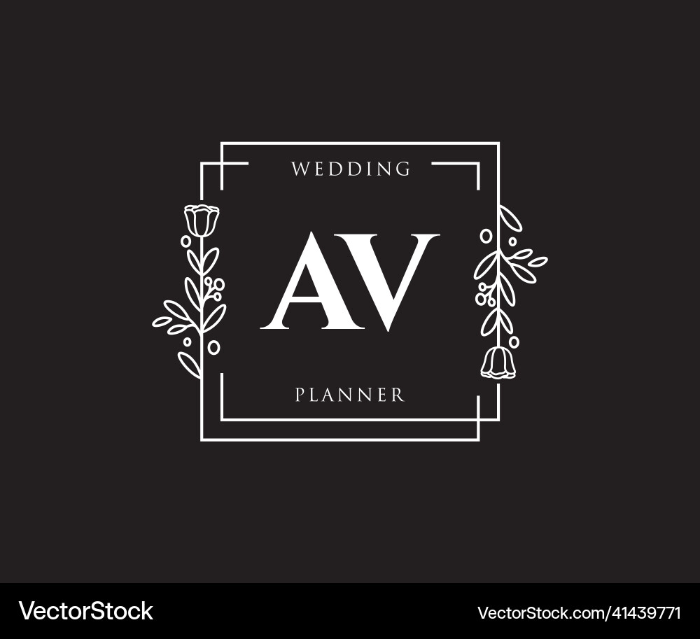 Initial av feminine logo usable for nature salon Vector Image