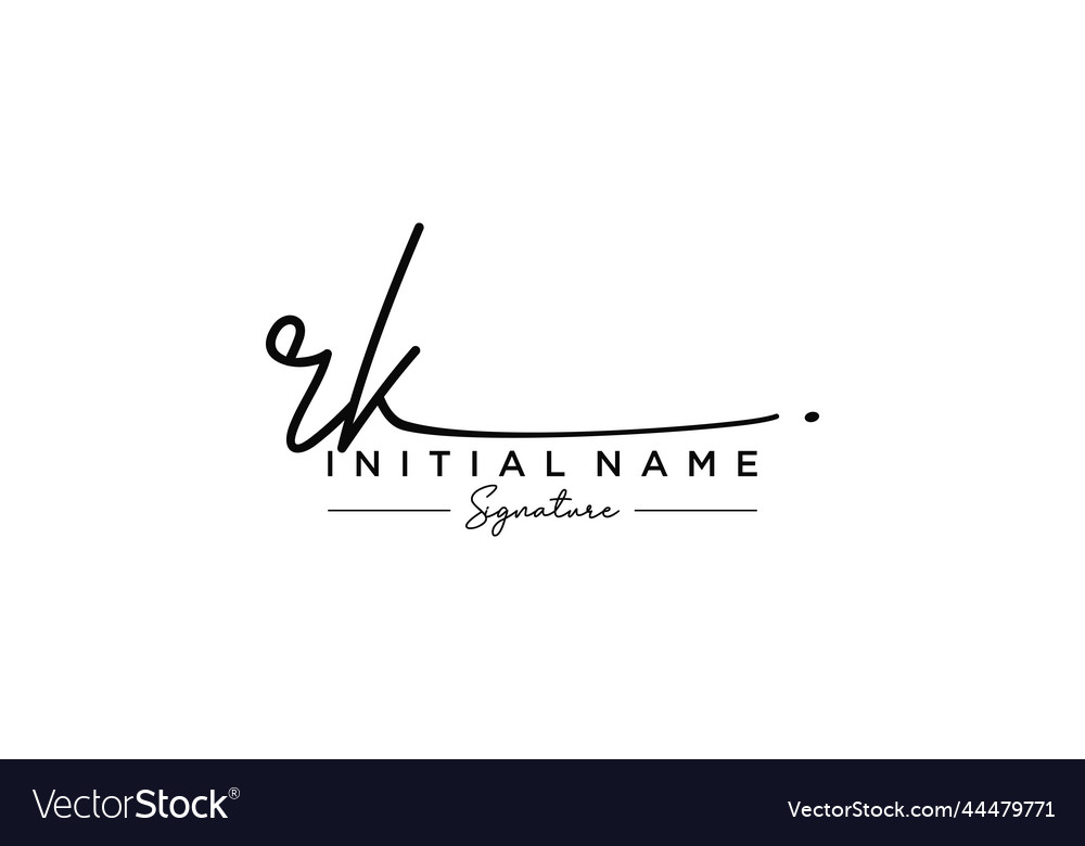 Initial rk signature logo template hand drawn Vector Image