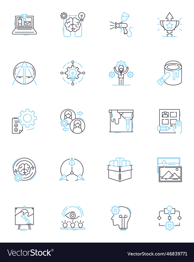 Market strategy linear icons set segmentation Vector Image