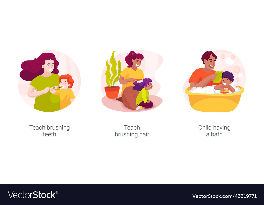 Personal hygiene and self-care skills at home Vector Image