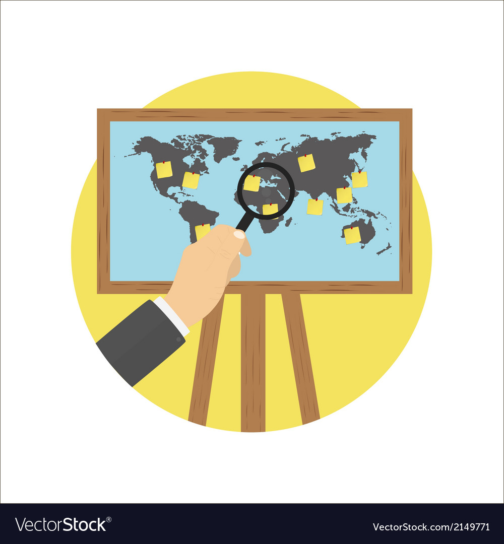 Projector screen map Royalty Free Vector Image