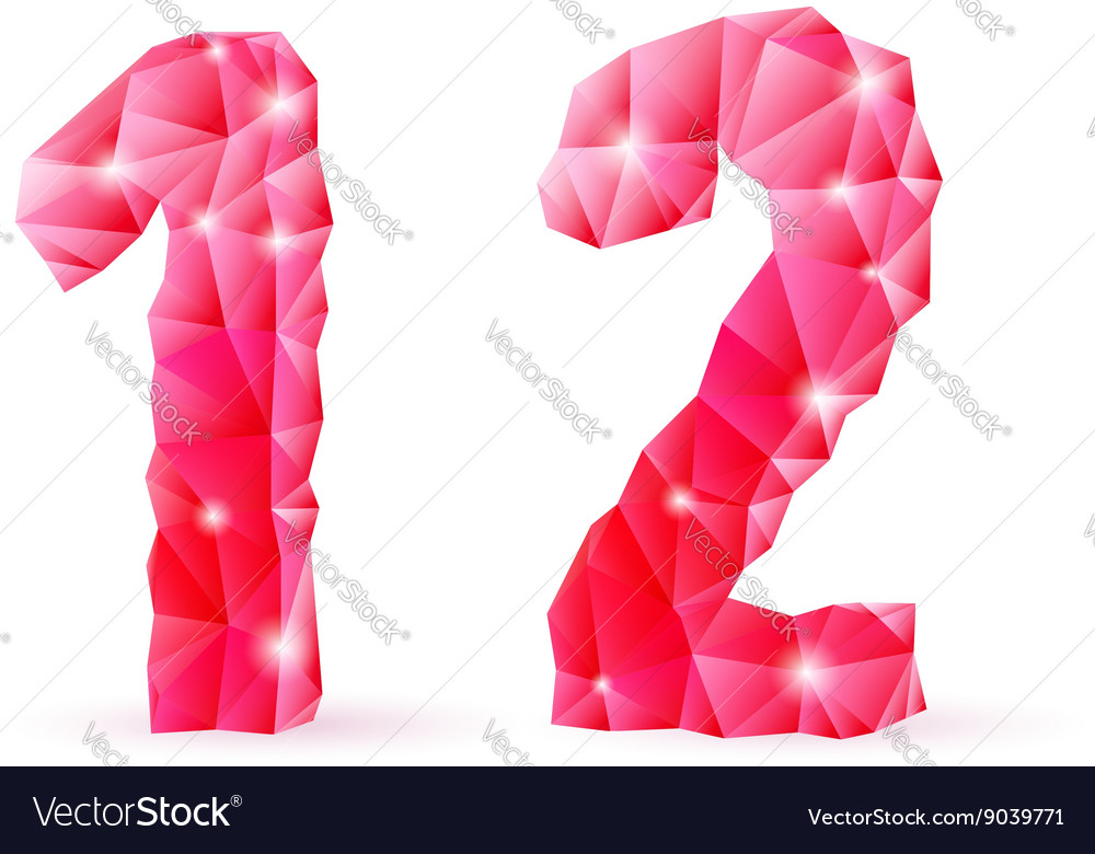 Ruby polygonal font Royalty Free Vector Image - VectorStock