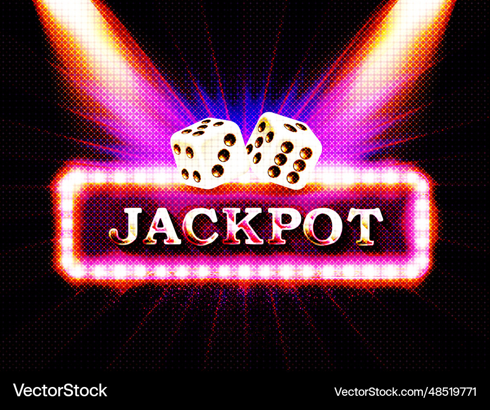 Shining retro sign jackpot banner Royalty Free Vector Image