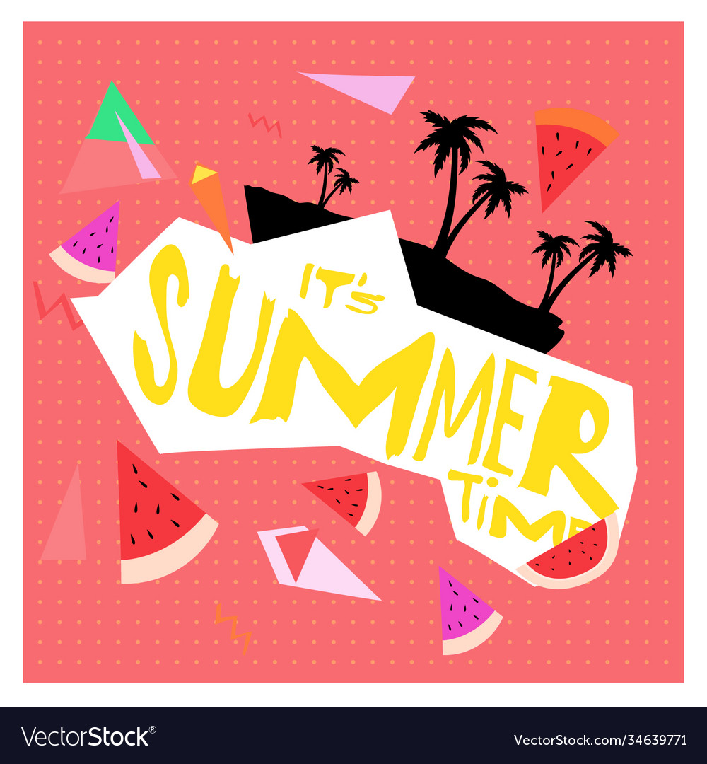 Summer time banner design with white abstract Vector Image